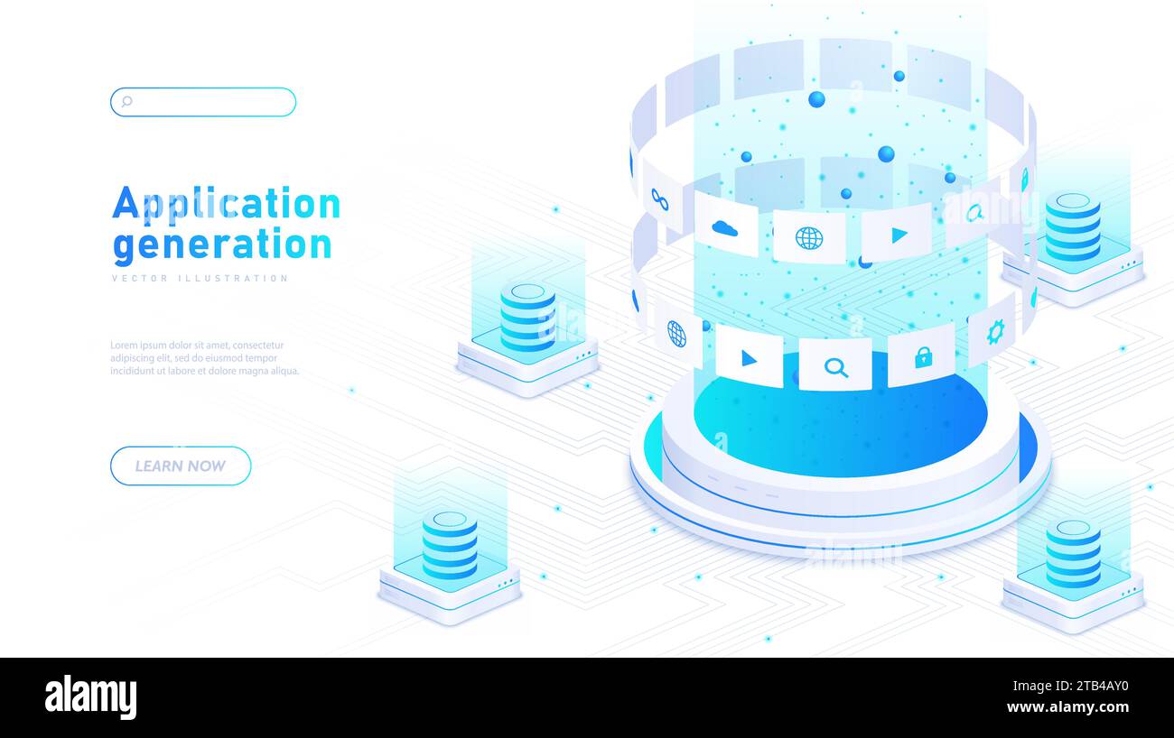 Application generation white poster vector Stock Vector Image & Art - Alamy