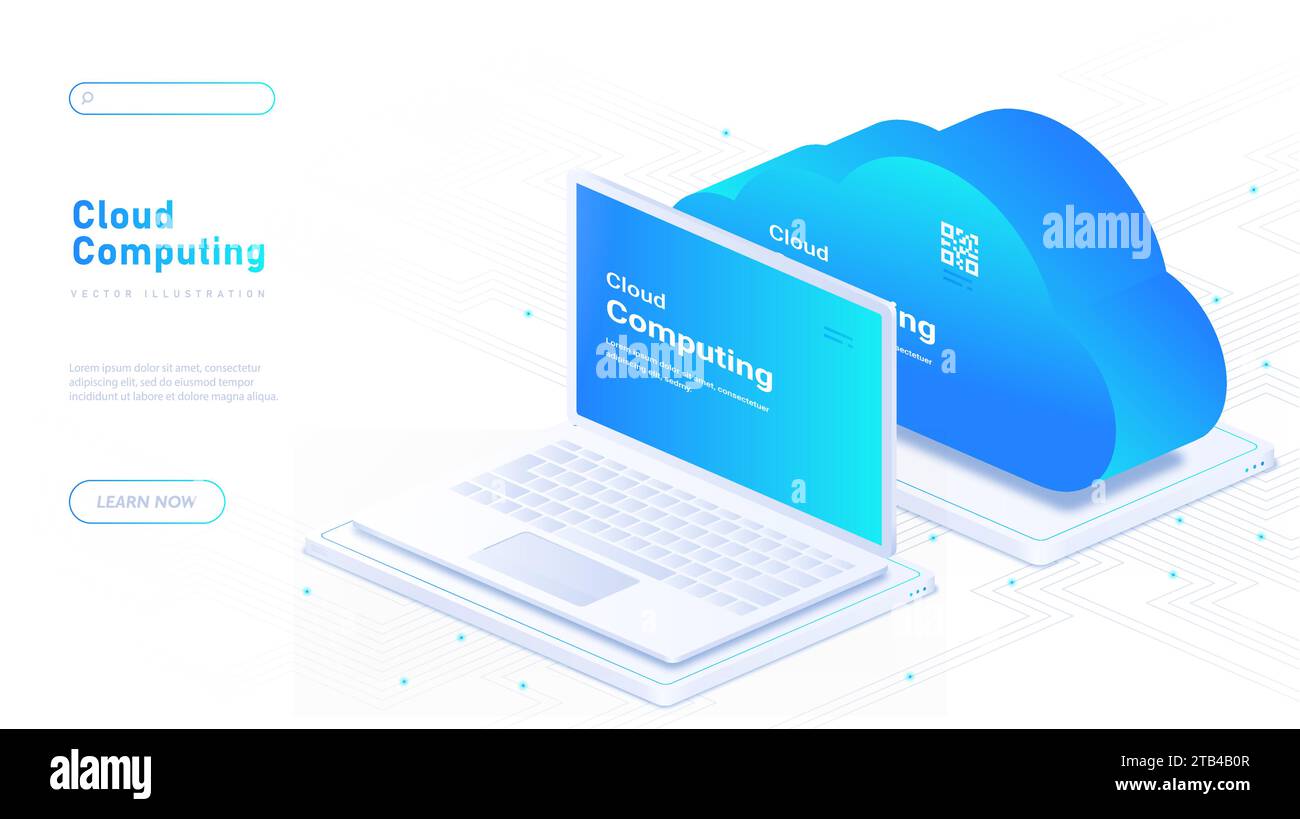 Computing cloud white poster vector Stock Vector Image & Art - Alamy