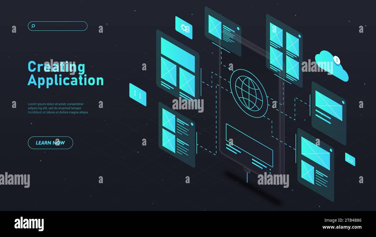 Creating web application black poster vector Stock Vector Image & Art ... Creating web application black poster vector Stock Vector Image & Art ...