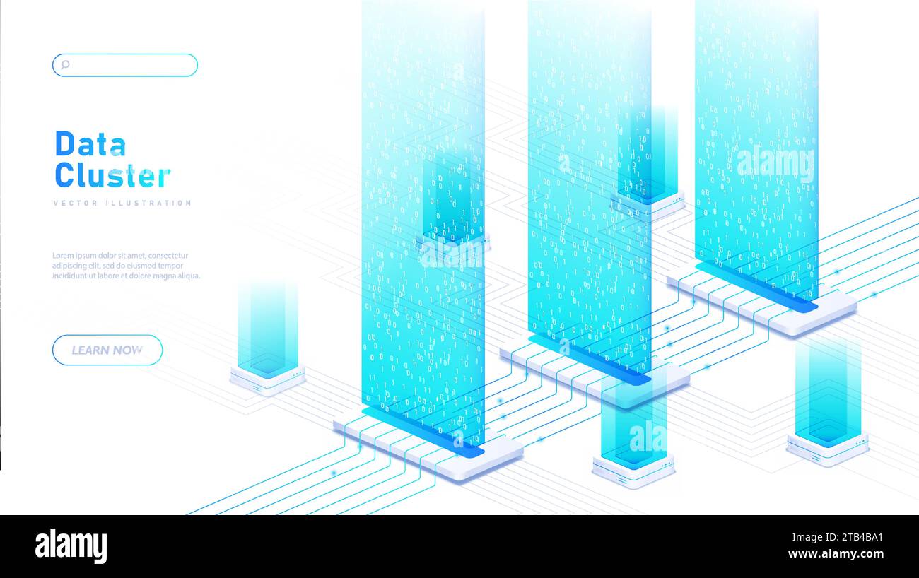Data cluster white poster vector Stock Vector Image & Art - Alamy