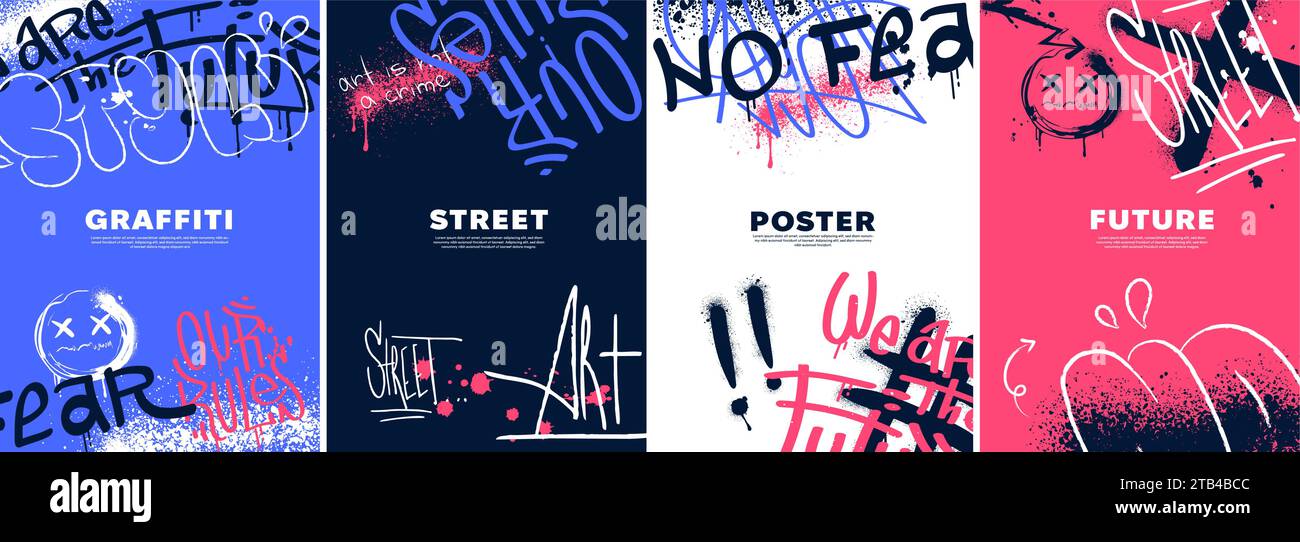 Graffiti posters vector set Stock Vector Image & Art - Alamy