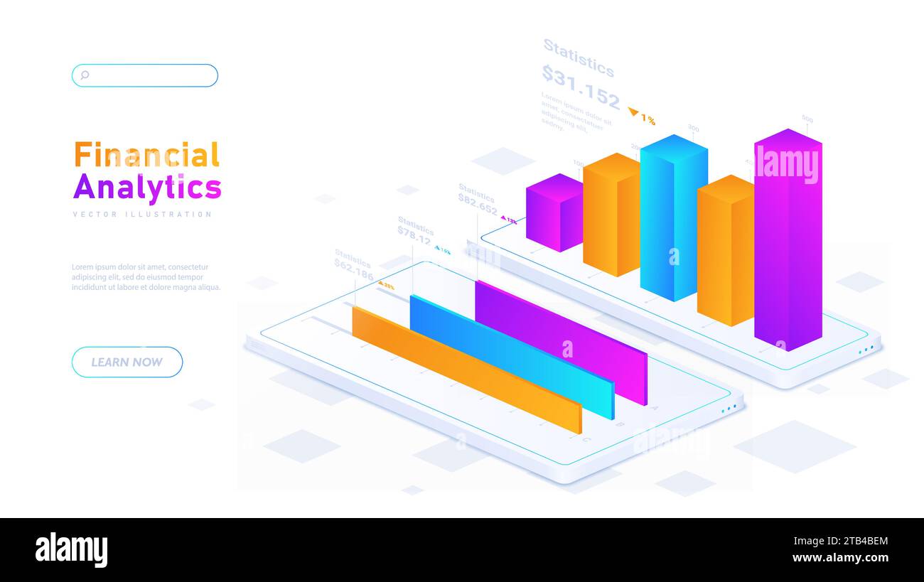 Financial analytics white poster vector Stock Vector Image & Art - Alamy