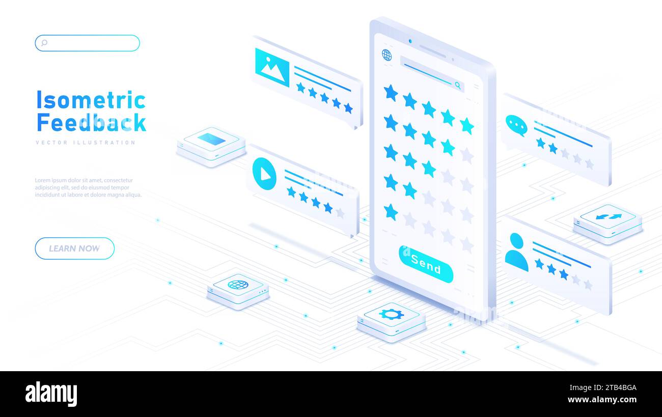 Feedback white poster vector Stock Vector Image & Art - Alamy