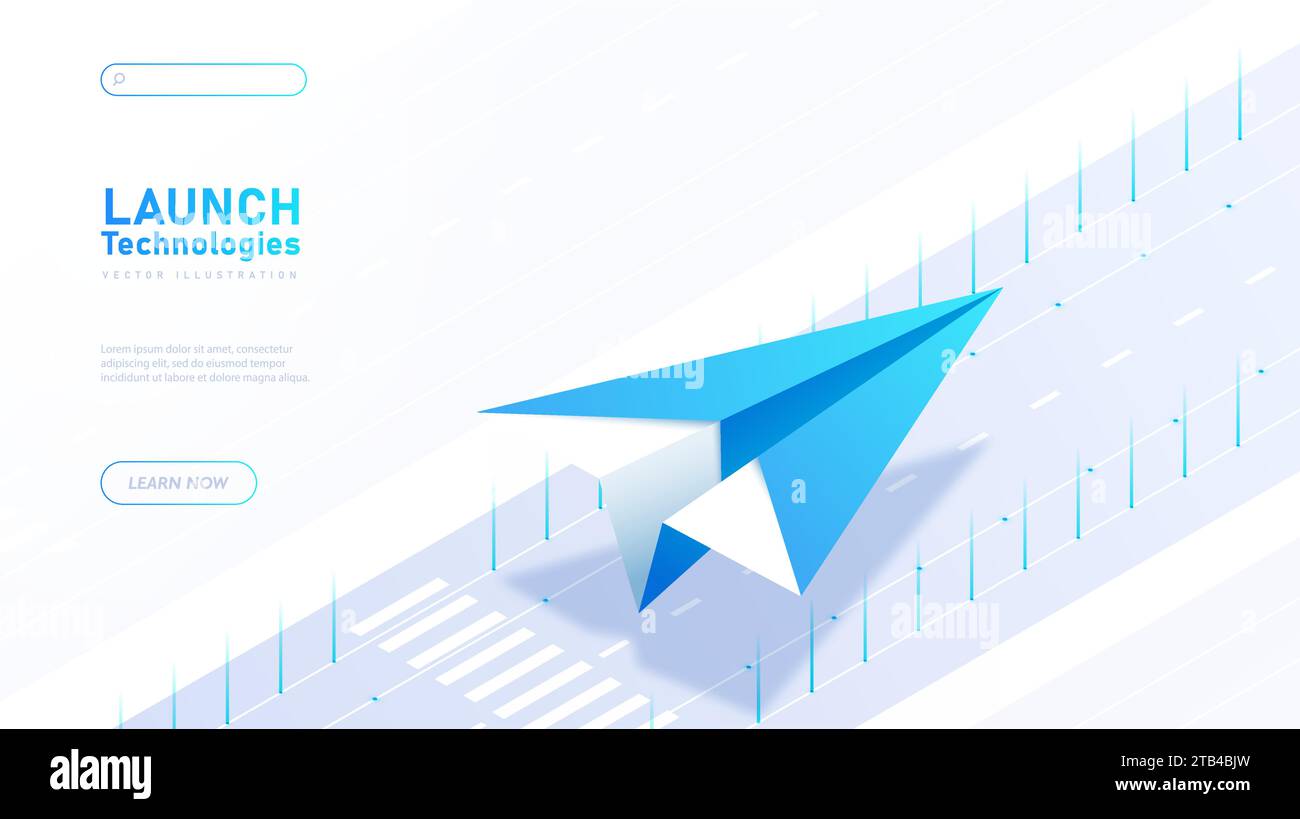 Launch of Technologies white poster vector Stock Vector Image & Art - Alamy