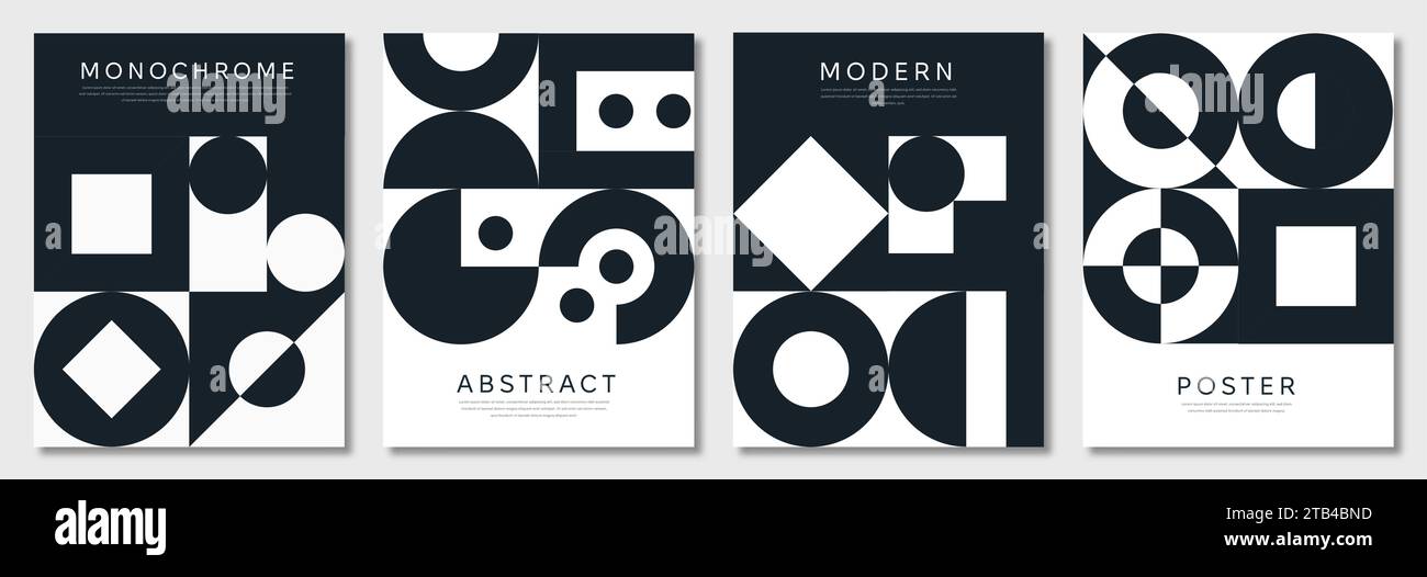 Monochrome modern posters vector set Stock Vector Image & Art - Alamy