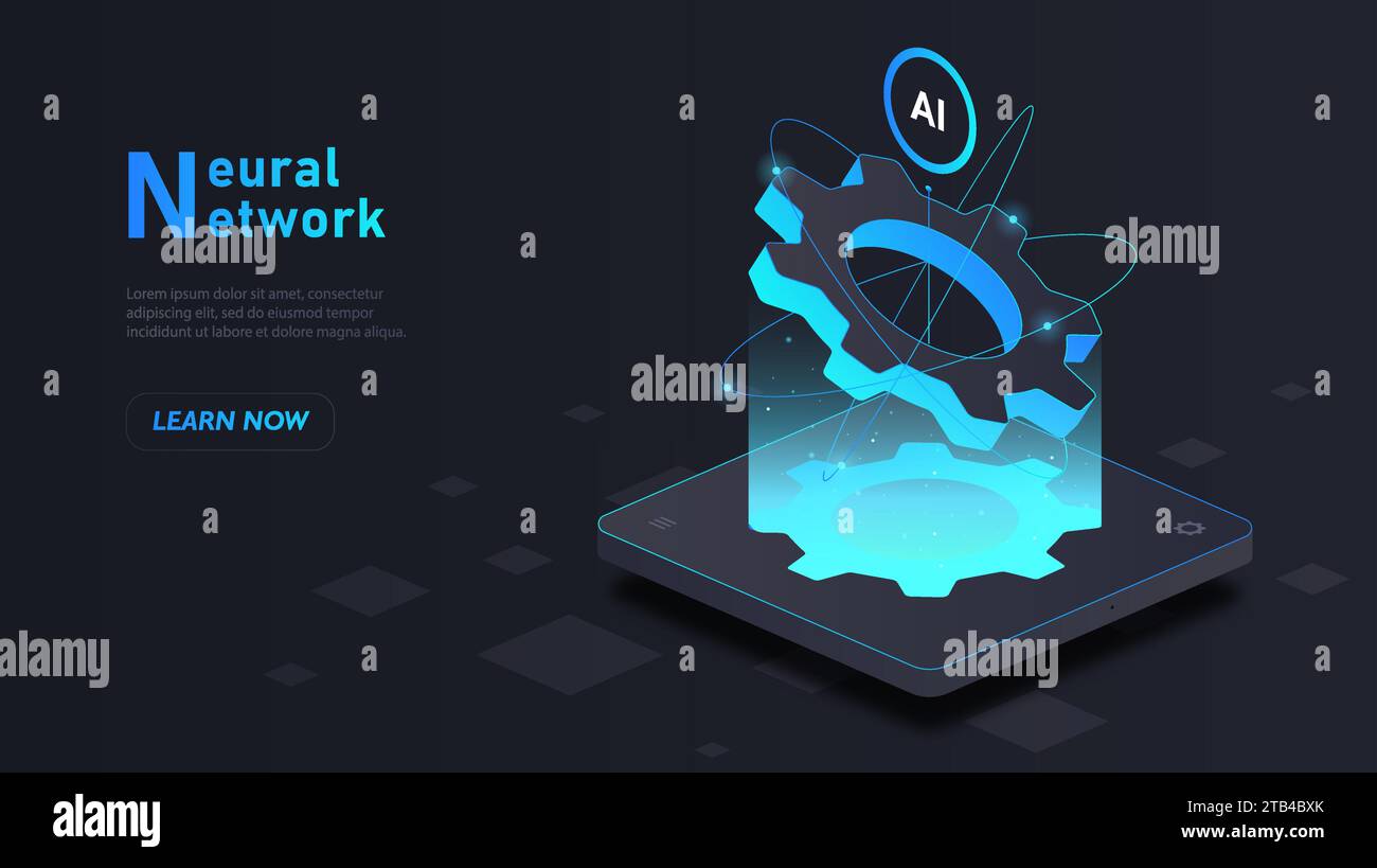 Neural network black poster vector Stock Vector Image & Art - Alamy