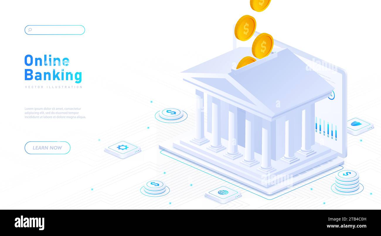 Online banking white poster vector Stock Vector Image & Art - Alamy