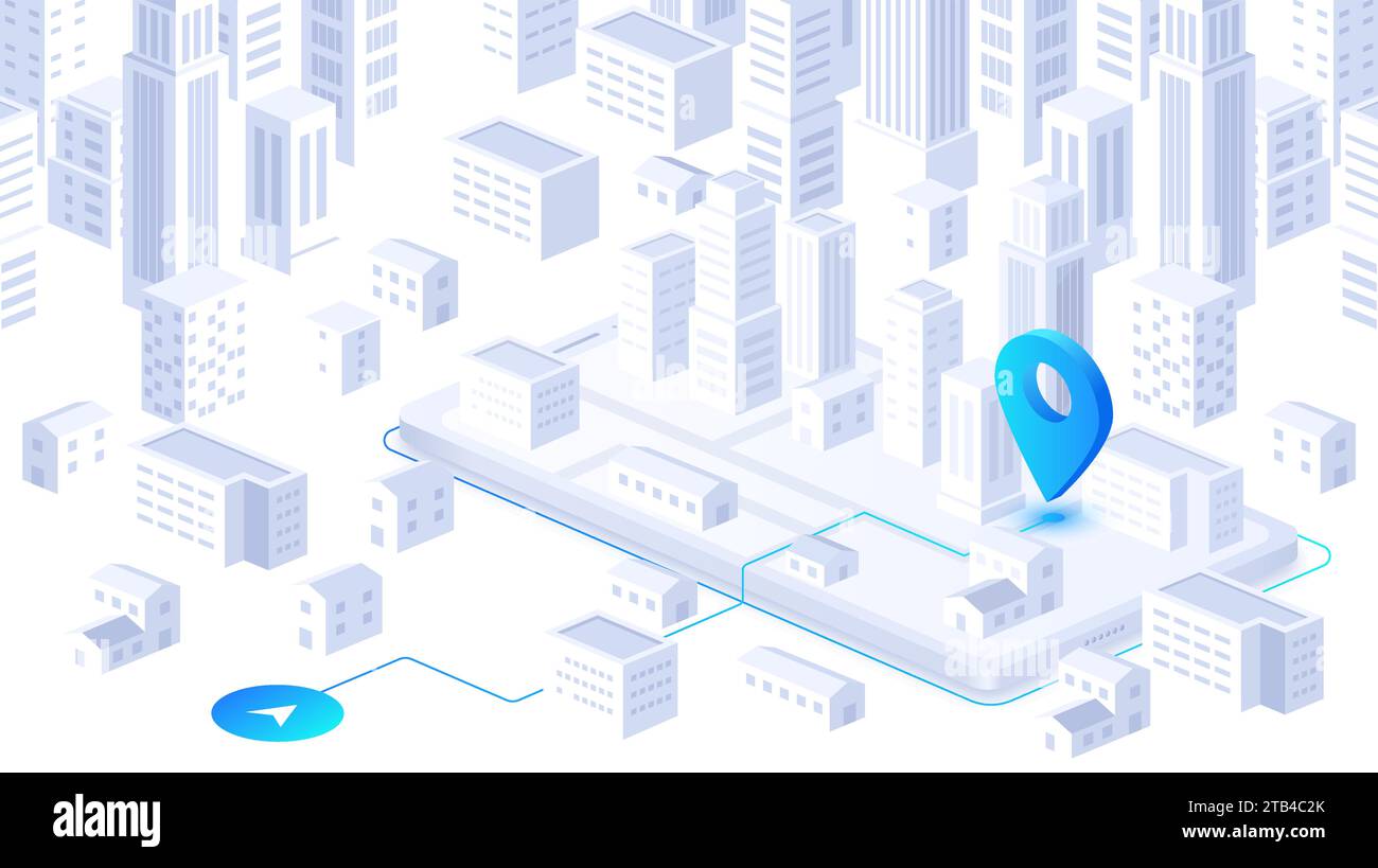 Navigation on city white poster vector Stock Vector Image & Art - Alamy