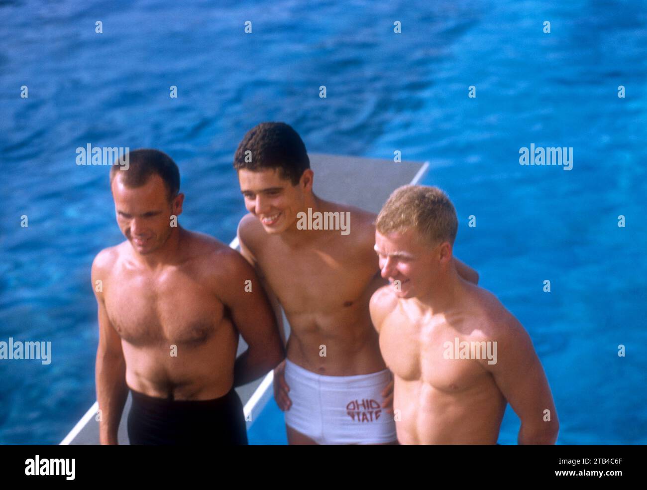 DETROIT, MI - AUGUST 10: Men's Diving trial winners Don Harper and ...