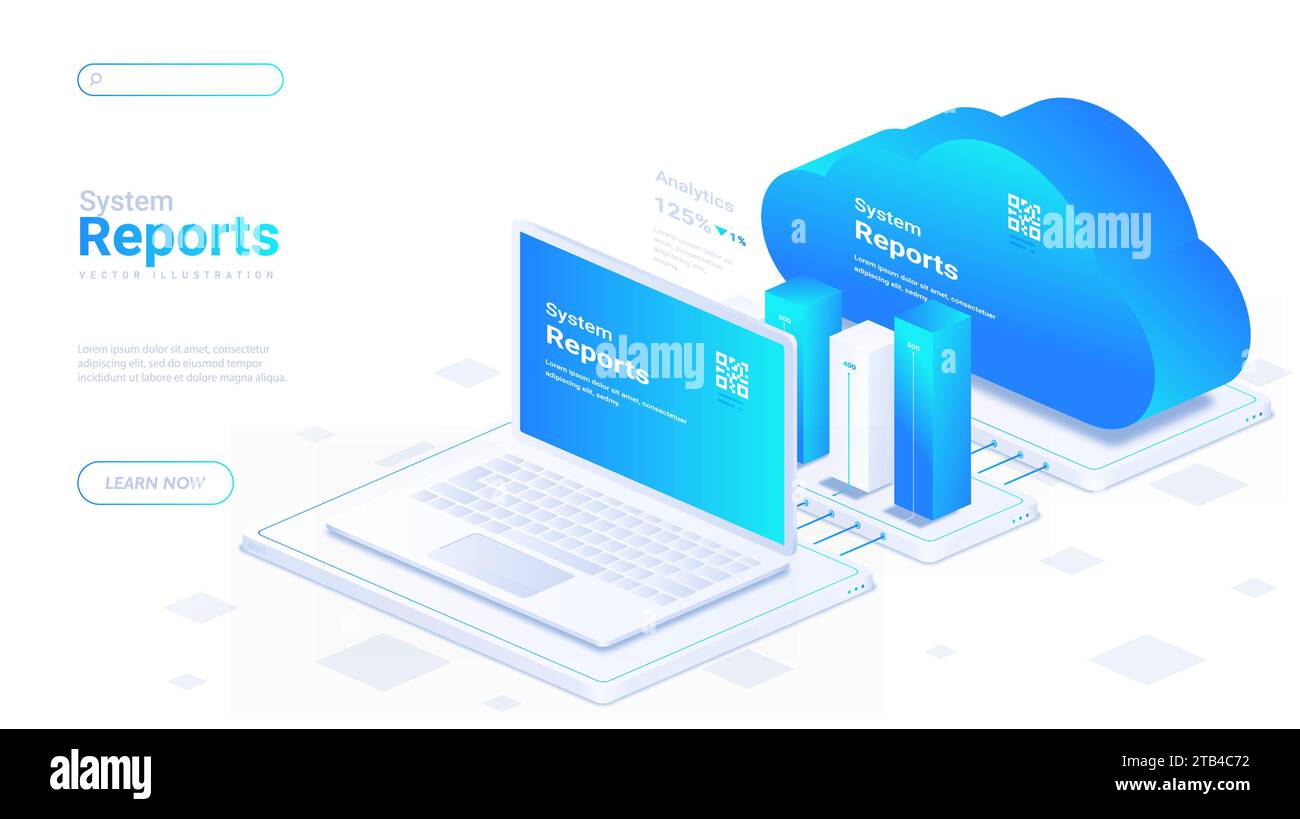 System reports white poster vector Stock Vector Image & Art - Alamy