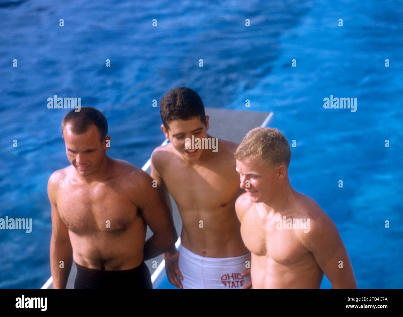 DETROIT, MI - AUGUST 10: Men's Diving trial winners Don Harper and ...