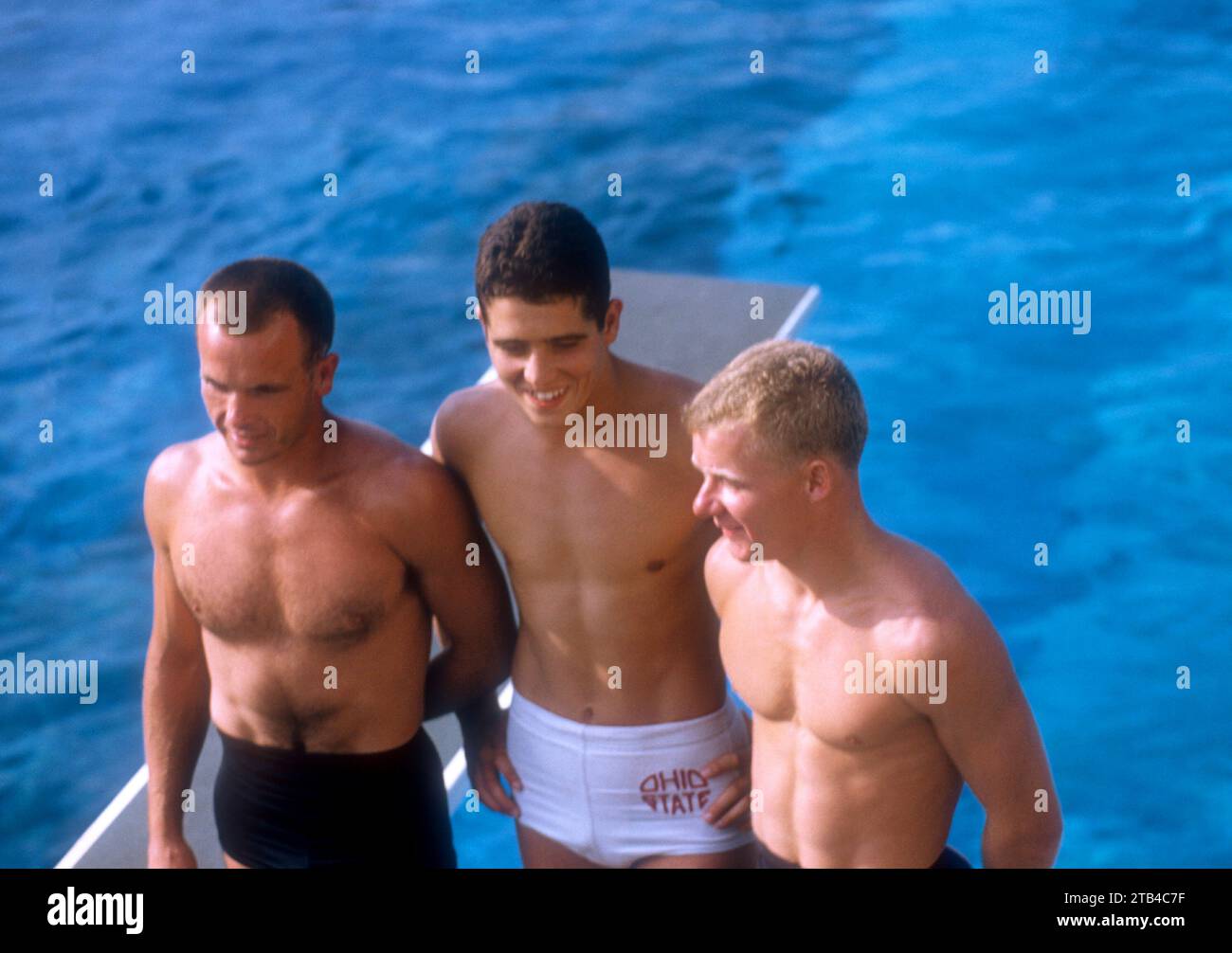 DETROIT, MI - AUGUST 10: Men's Diving trial winners Don Harper and ...