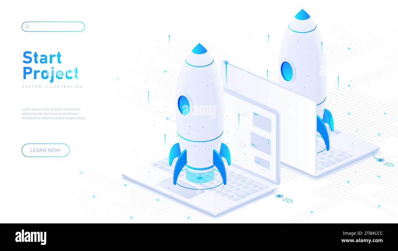 Start up project white poster vector Stock Vector Image & Art - Alamy