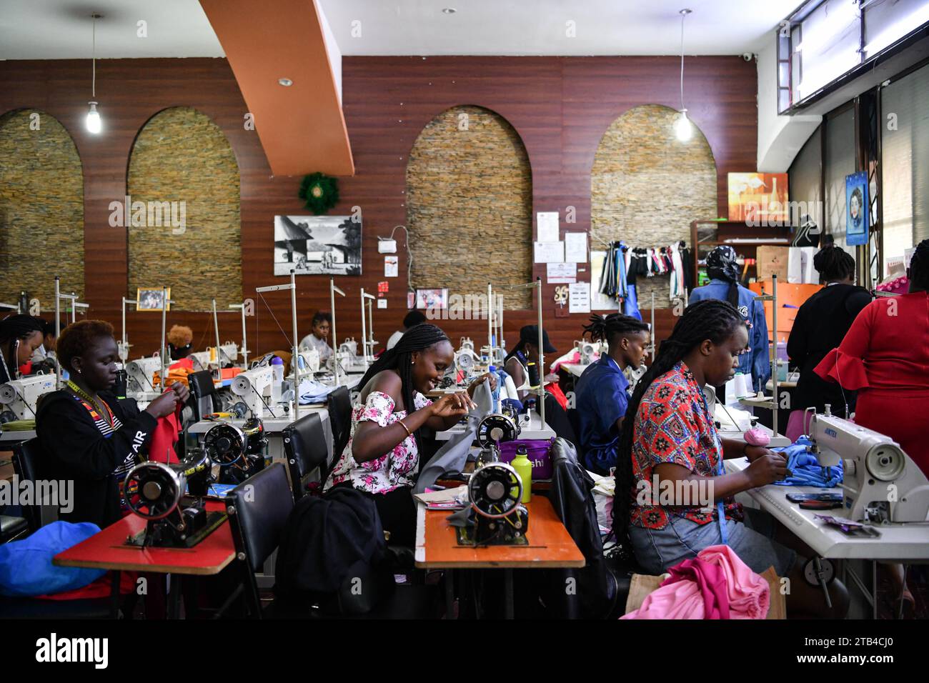 Nairobi, Kenya. 4th Dec, 2023. Designers make clothes during Africa ...