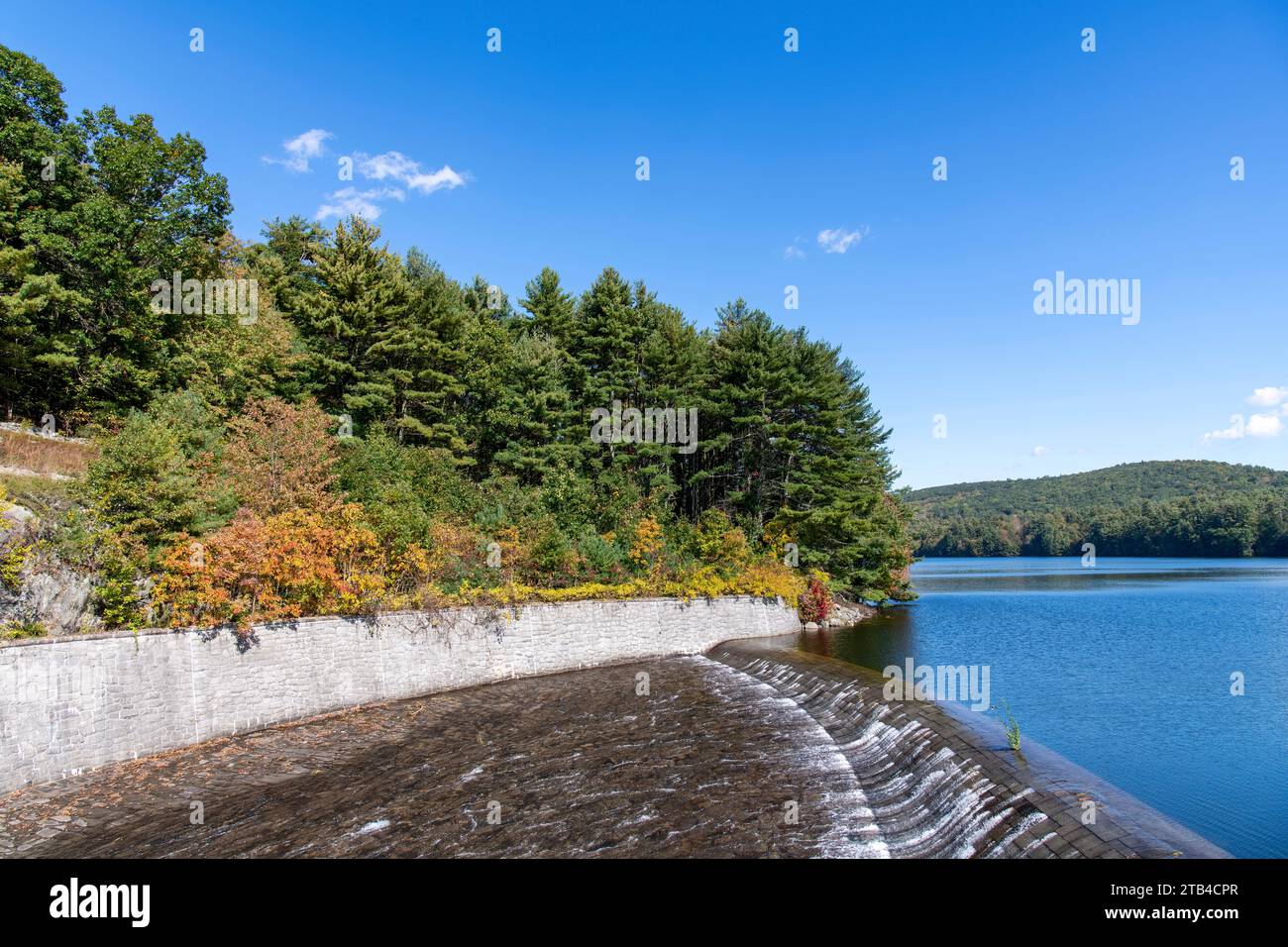 The uncontrolled spillway of the the Saville Dam and Barkhamsted ...