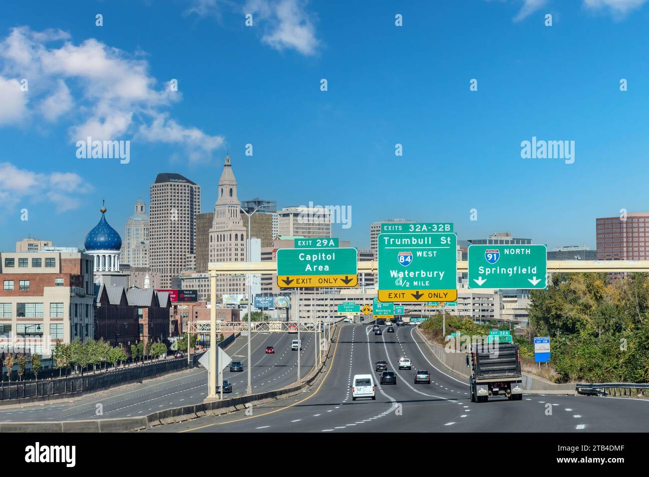 Hartford, CT, USA-October 12, 2023; Drivers’ perspective view over ...