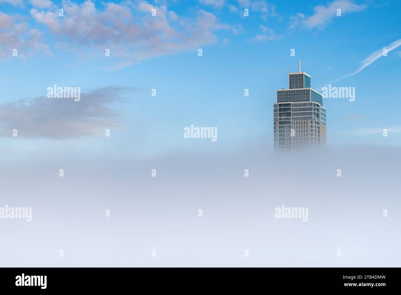 Rotterdam, The Netherlands-September 2, 2023; Top floors of the modern ...