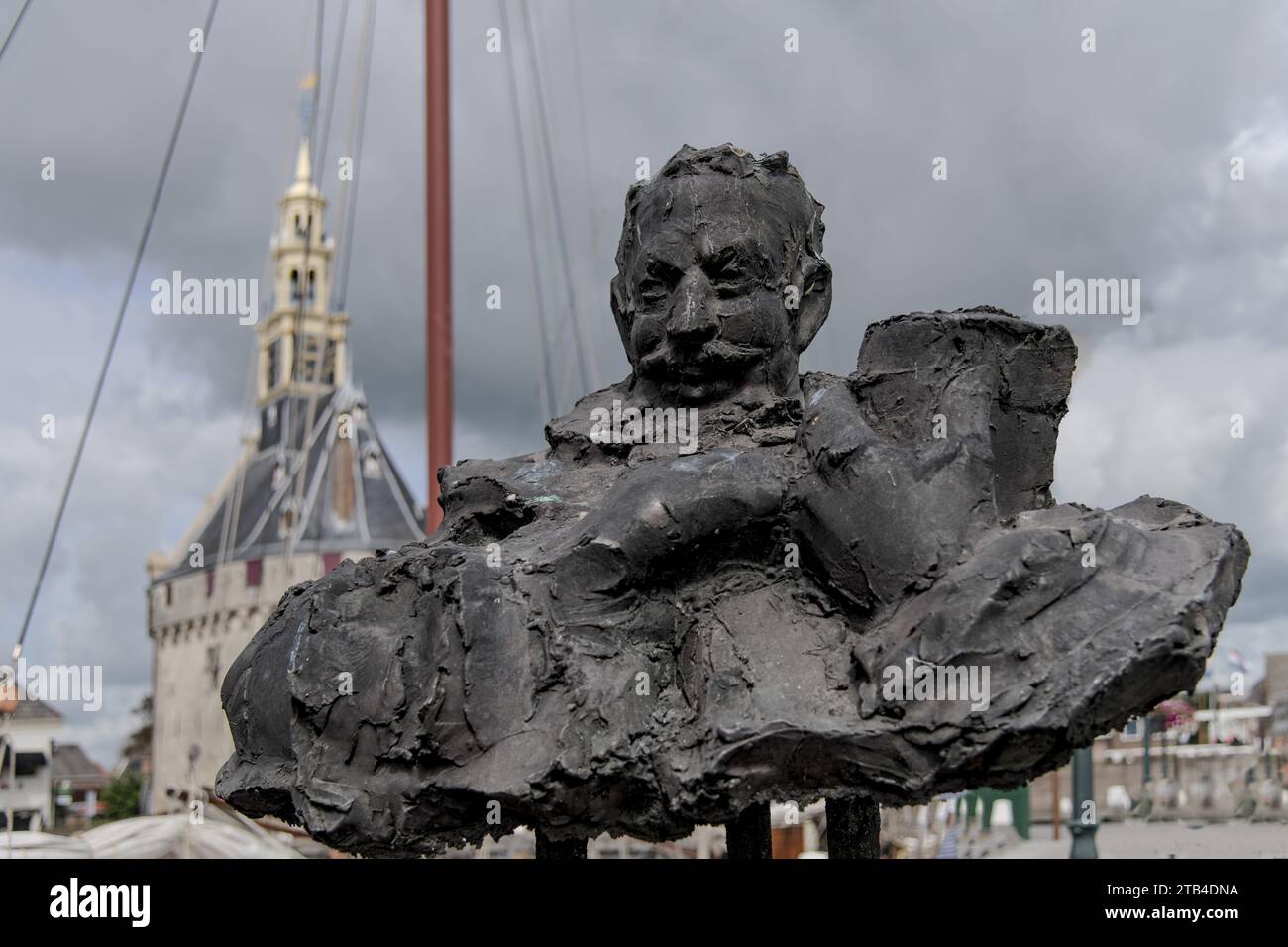 Hoorn, The Netherlands-August 9, 2023; Close up of bronze statue of ...