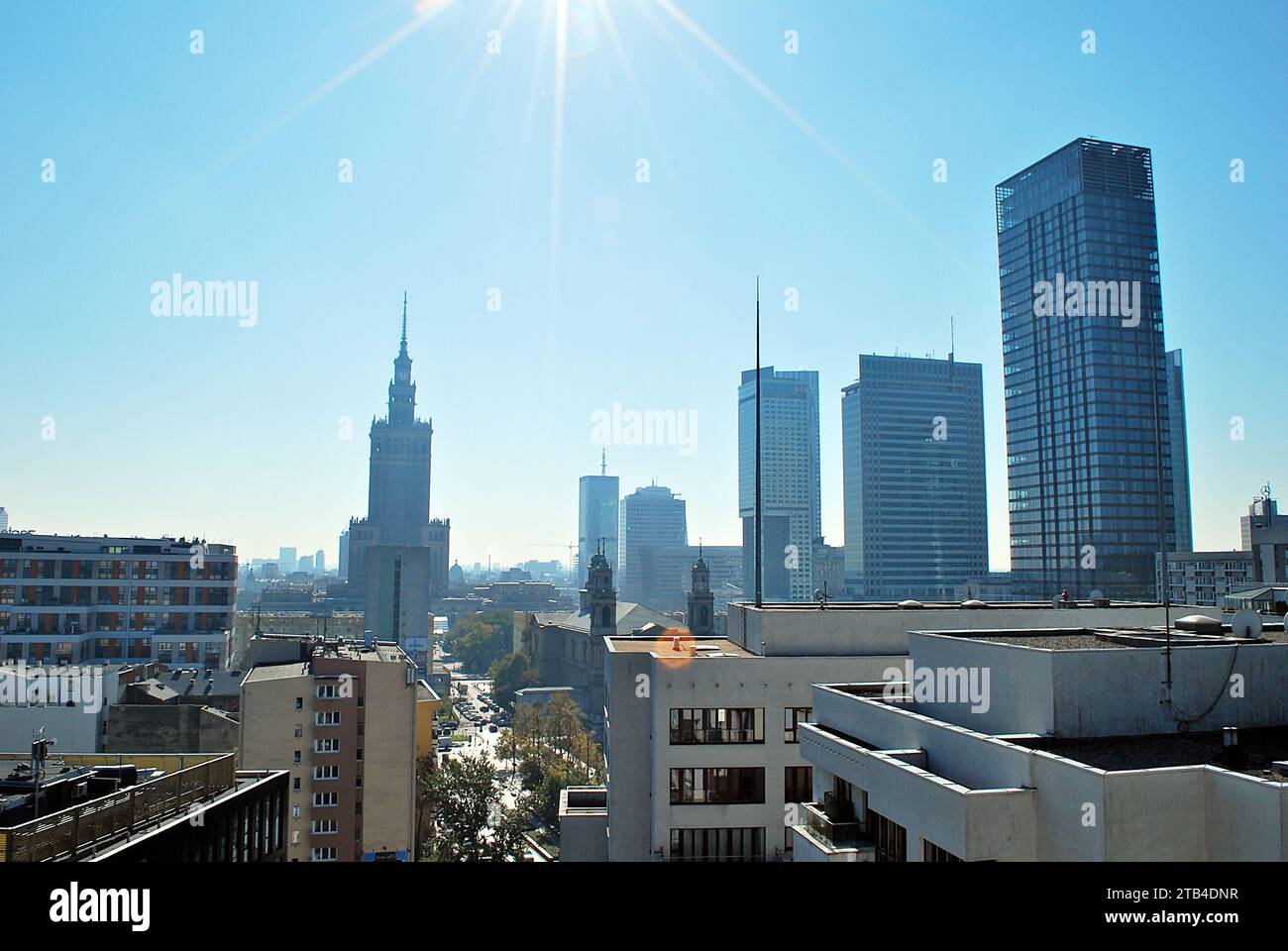 Warsaw,Poland. 30 September 2017. View of skyscrapers and modern ...