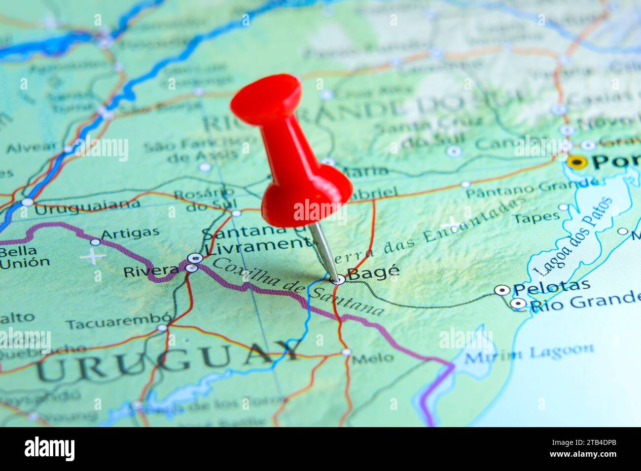 Pinned brazil map hi-res stock photography and images - Alamy