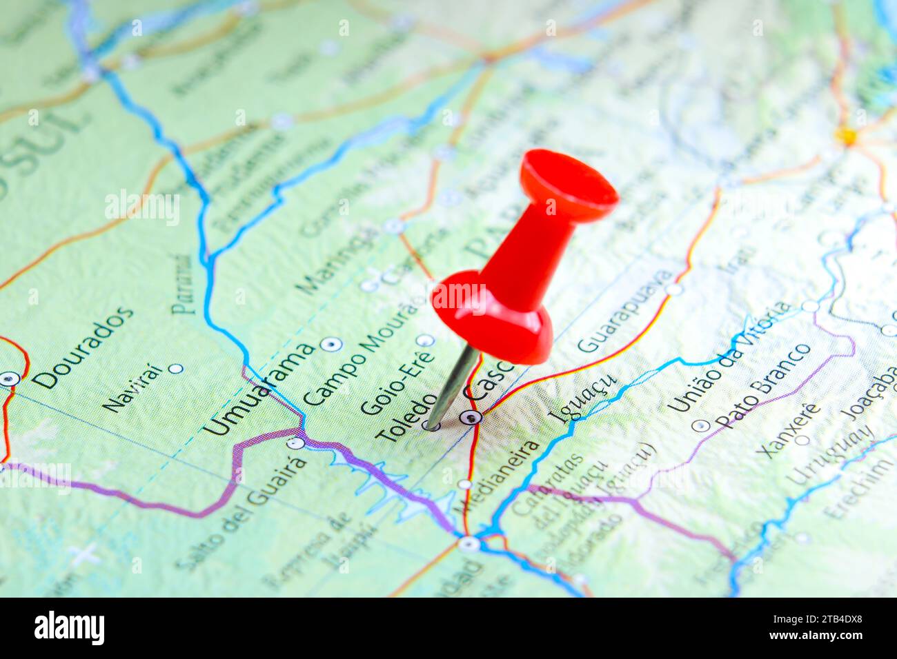 Pinned brazil map hi-res stock photography and images - Alamy