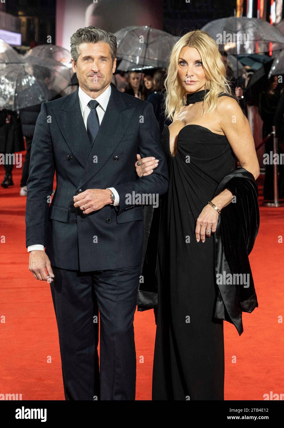 Patrick Dempsey and Jillian Fink arrives for the premiere of Ferrari at ...