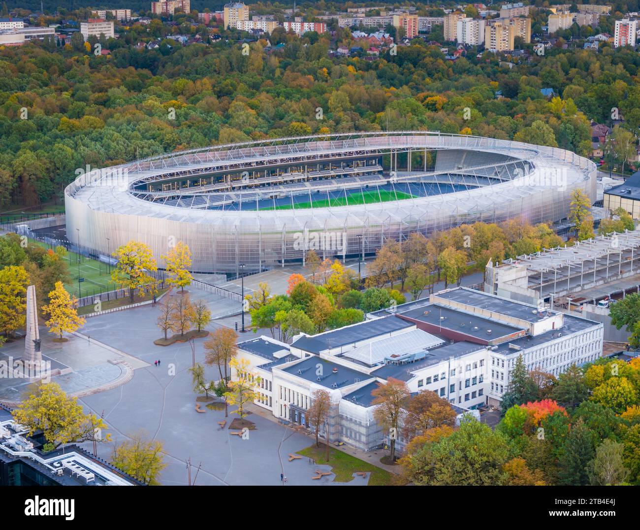 Aerial view of newly in 2022 reconstructed Kaunas Darius and Girenas ...
