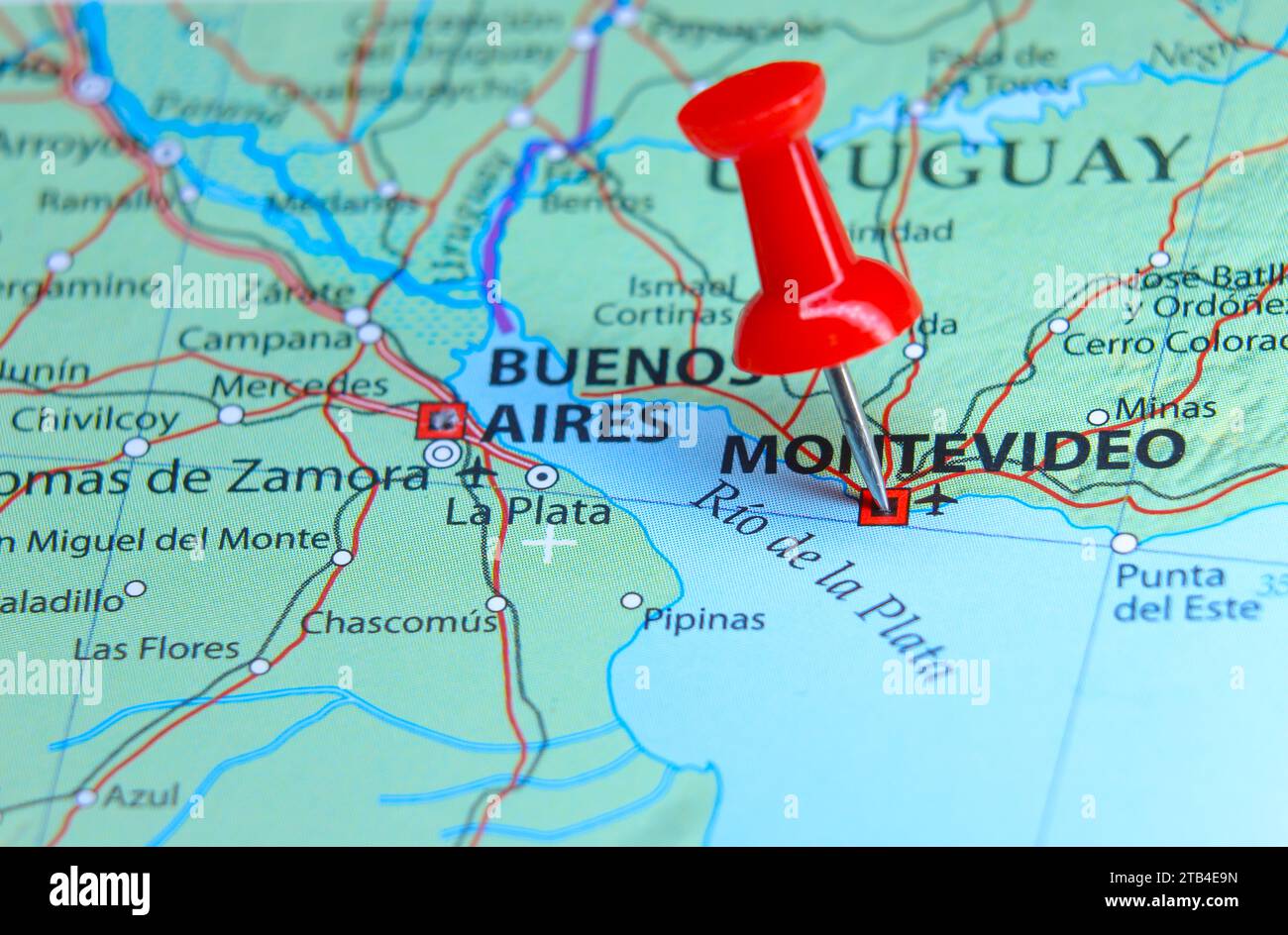 Uruguay map pin hi-res stock photography and images - Alamy