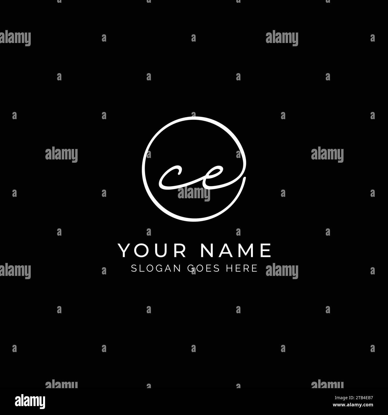 C, E, CE Initial letter handwritten and signature vector logo. Business ...
