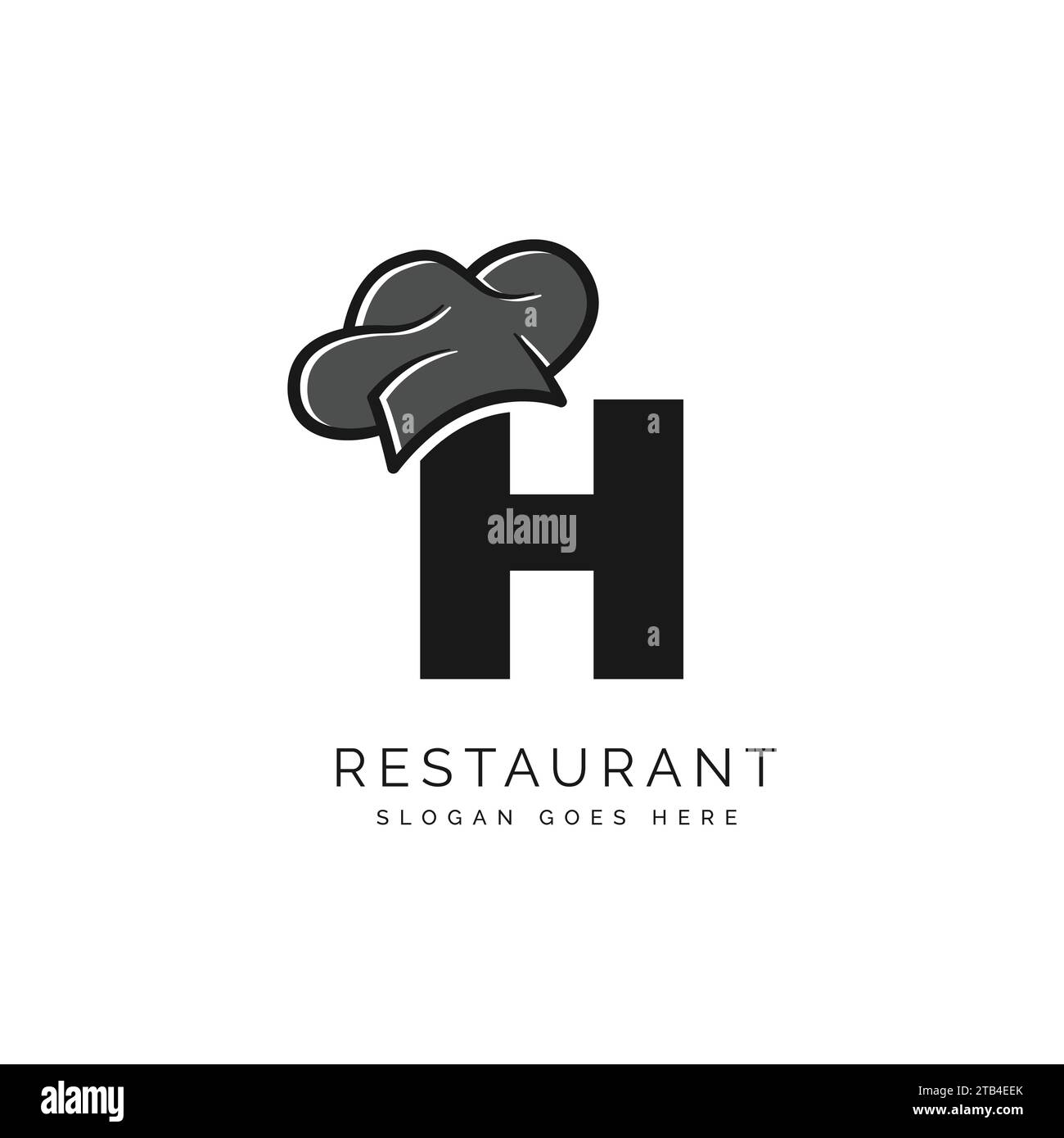 Letter H logo with chef's hat for a restaurant. Alphabet H Concept ...