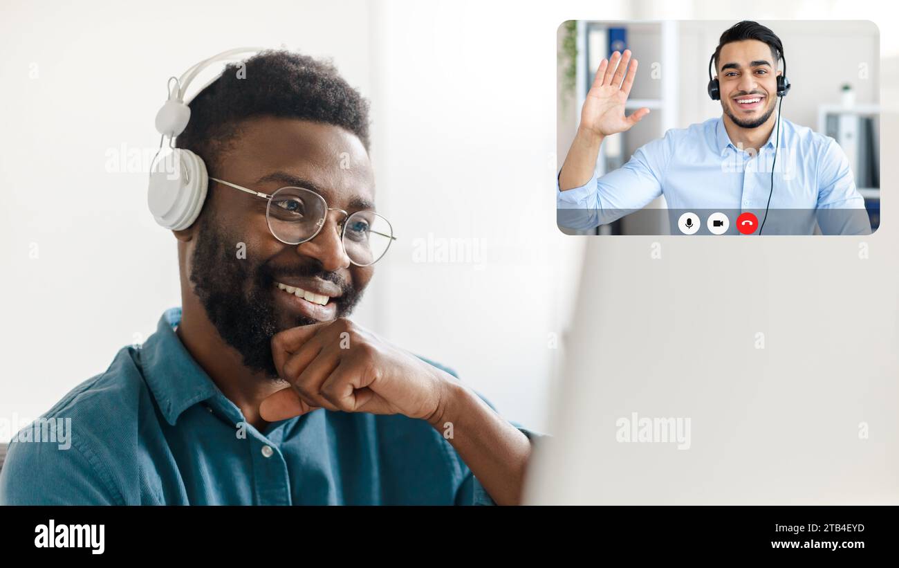Video chat african man lying hi-res stock photography and images - Alamy