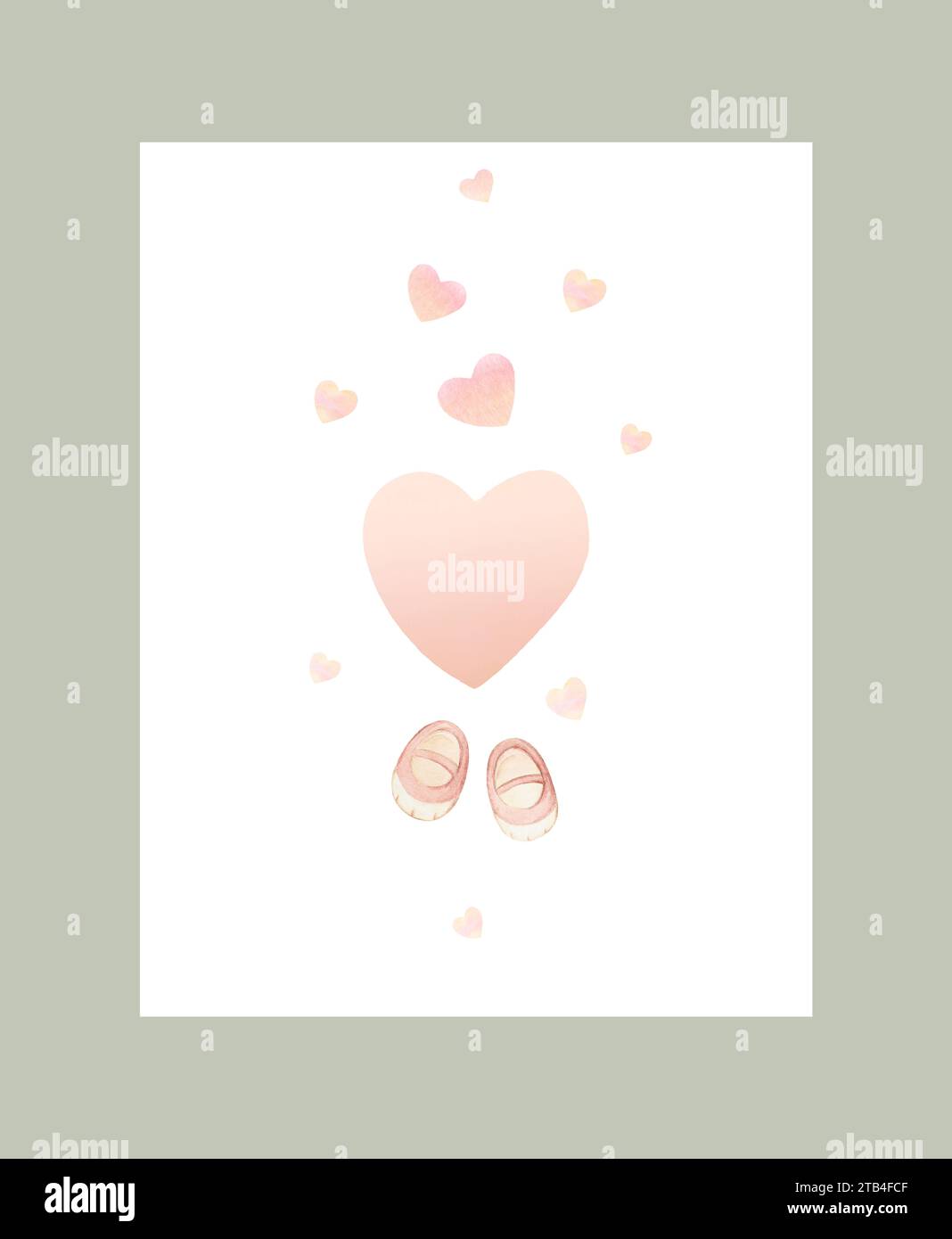 Congrats Baby Card. Watercolor Heart Baby Card. Welcome Baby Card ...