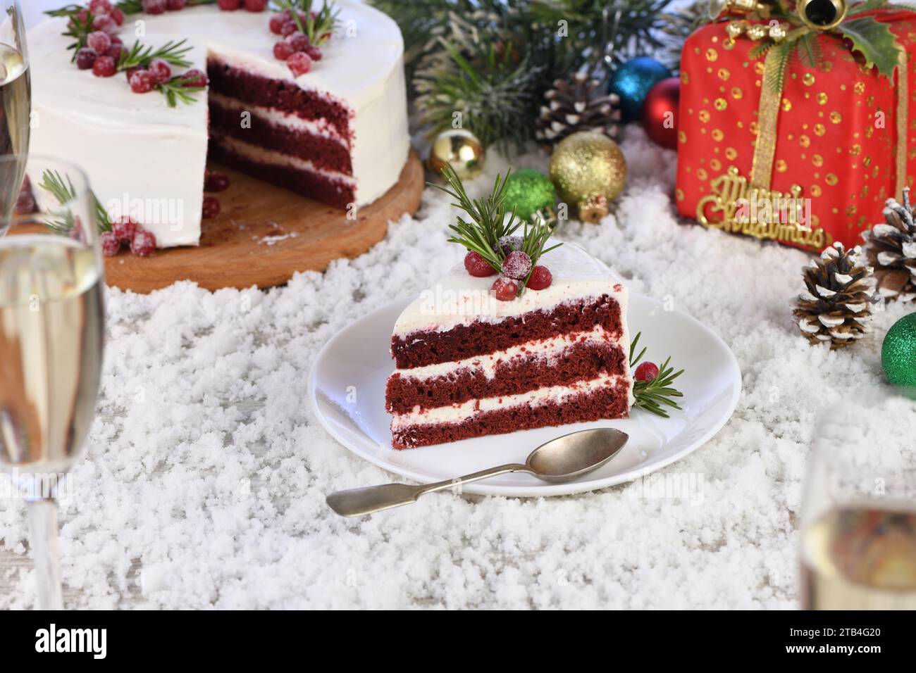 Red Velvet Cake is a traditional red chocolate cake topped with white ...