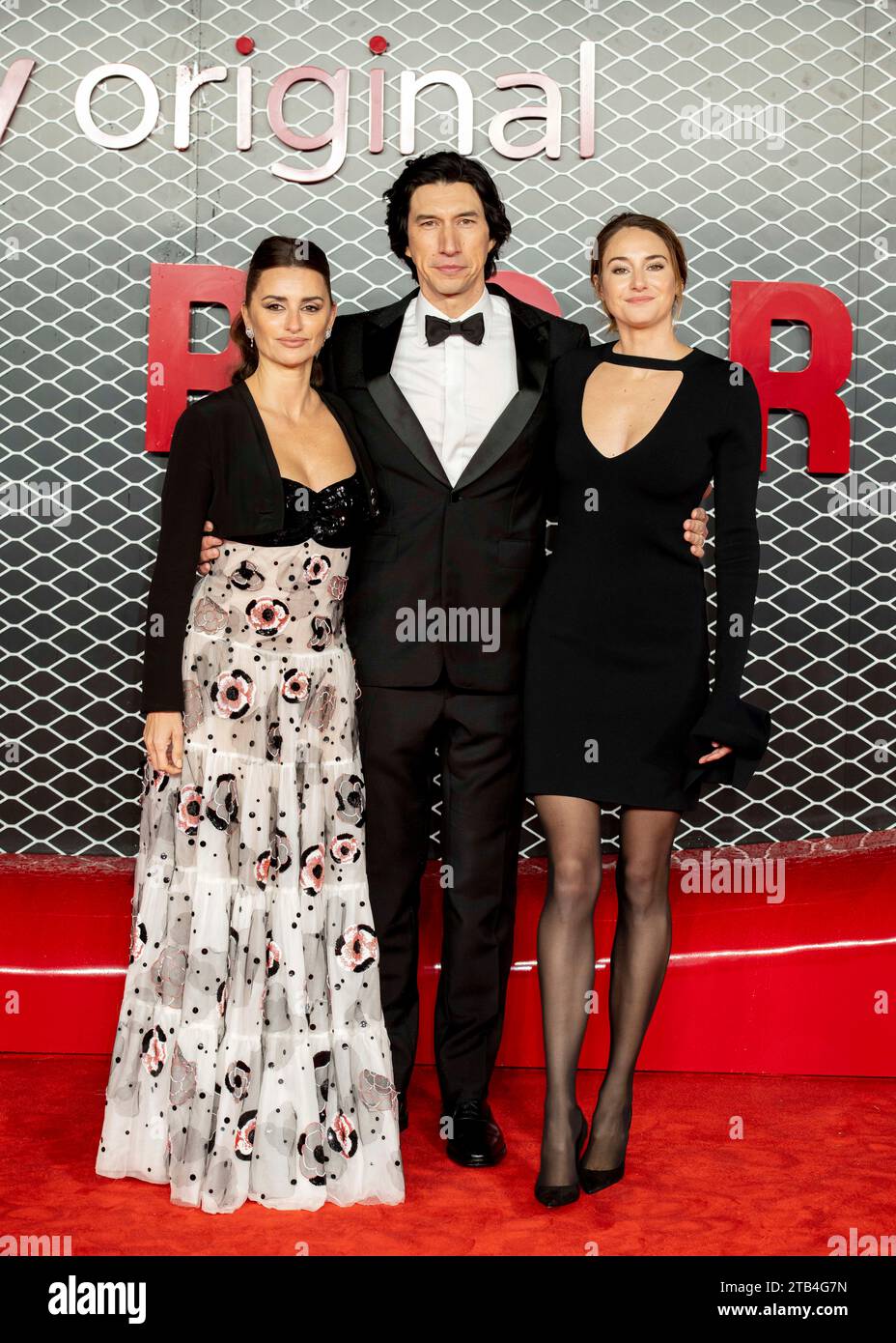 London, UK, Monday, 4th December 2023 Penélope Cruz, Adam Driver and ...