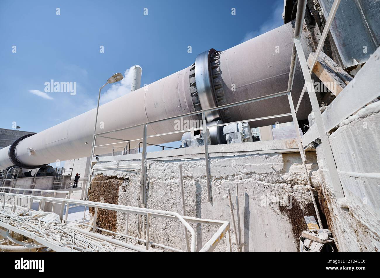 Roasting rotary furnace with pipe at manufacturing plant Stock Photo ...