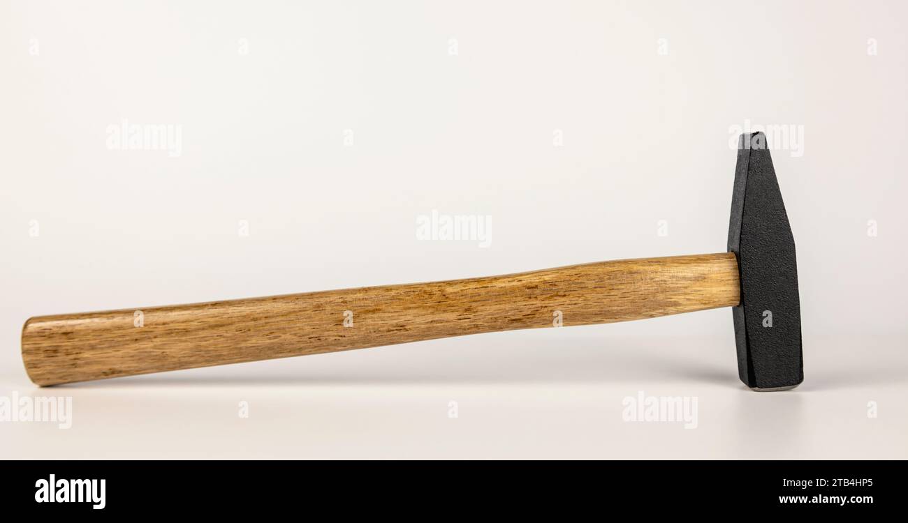 Metal hammer with wooden handle isolated on white background Stock ...