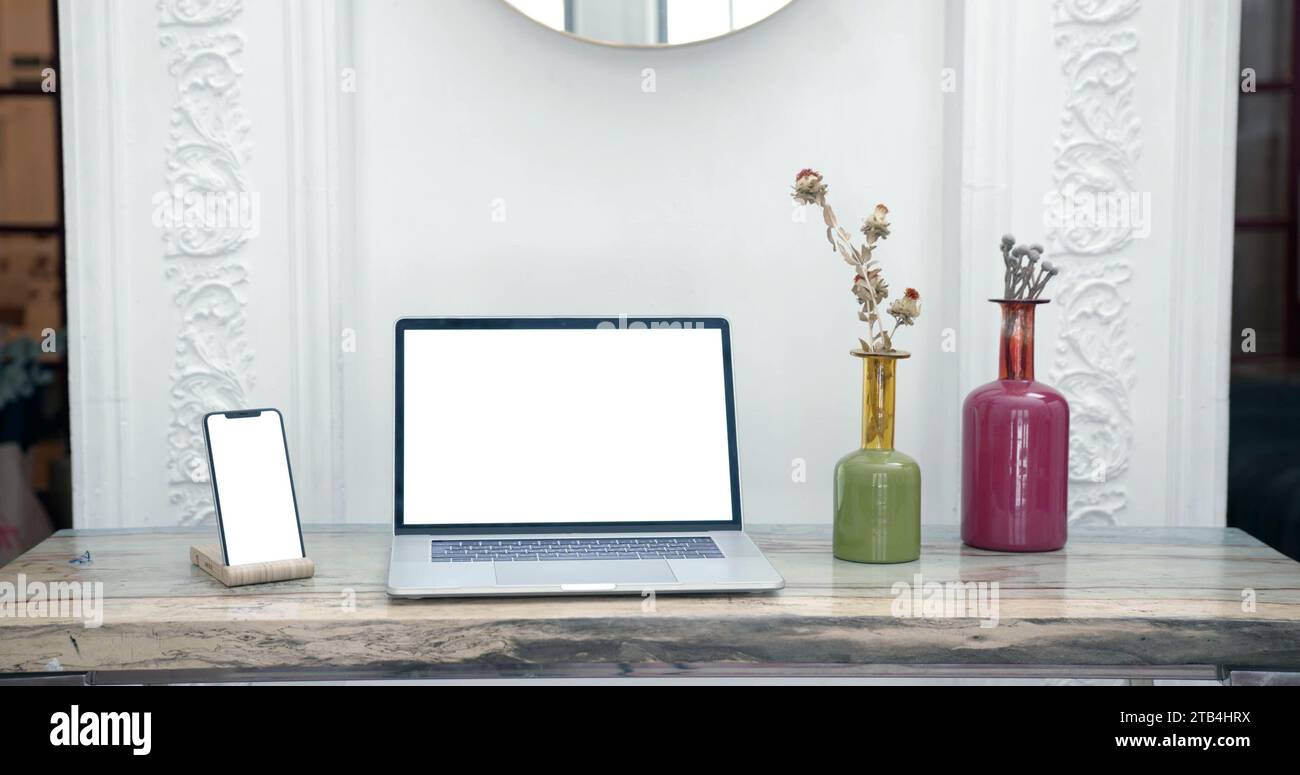 Empty screen laptop mockup template for banners and other design ...