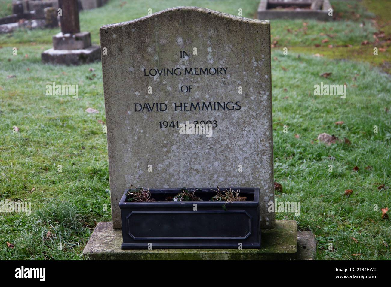 Gravestone of David Hemmings British actor at St Peters church ...