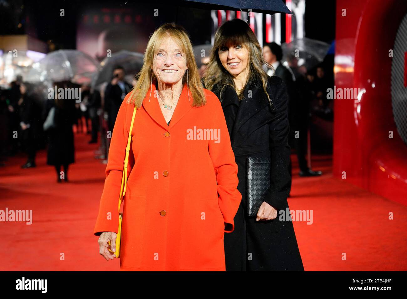 Ruthie Rogers, left, arrives at the premiere of the film Ferrari ...