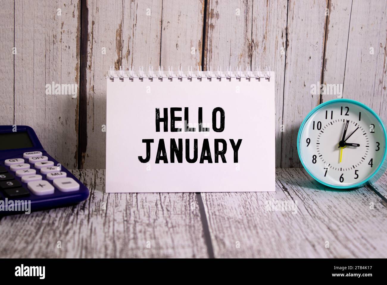 hello january word written on wood block. hello january text on table ...