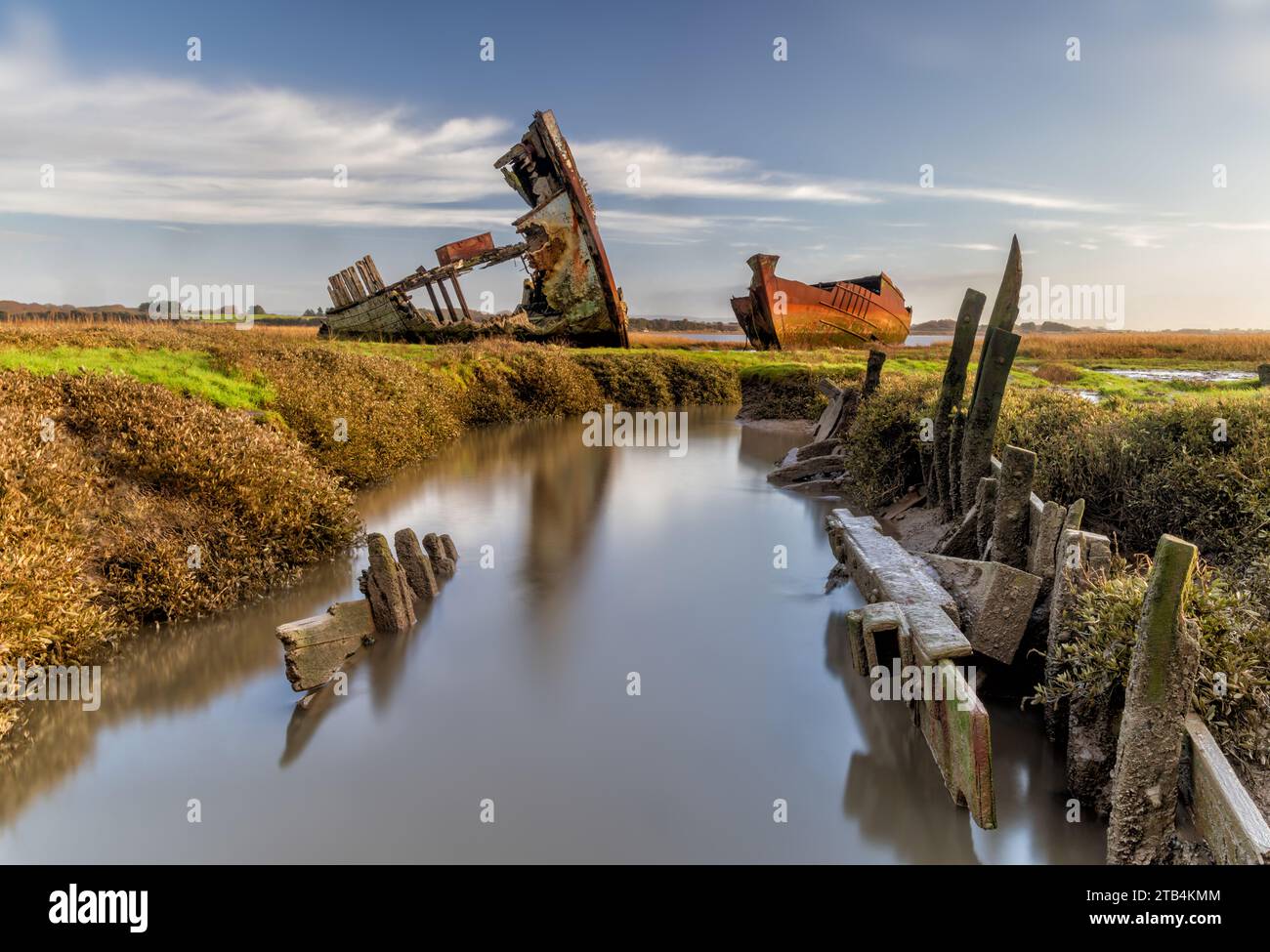 shipwrecked boats on the Clyde coast near Blackpool and Fleetwood. Cod ...