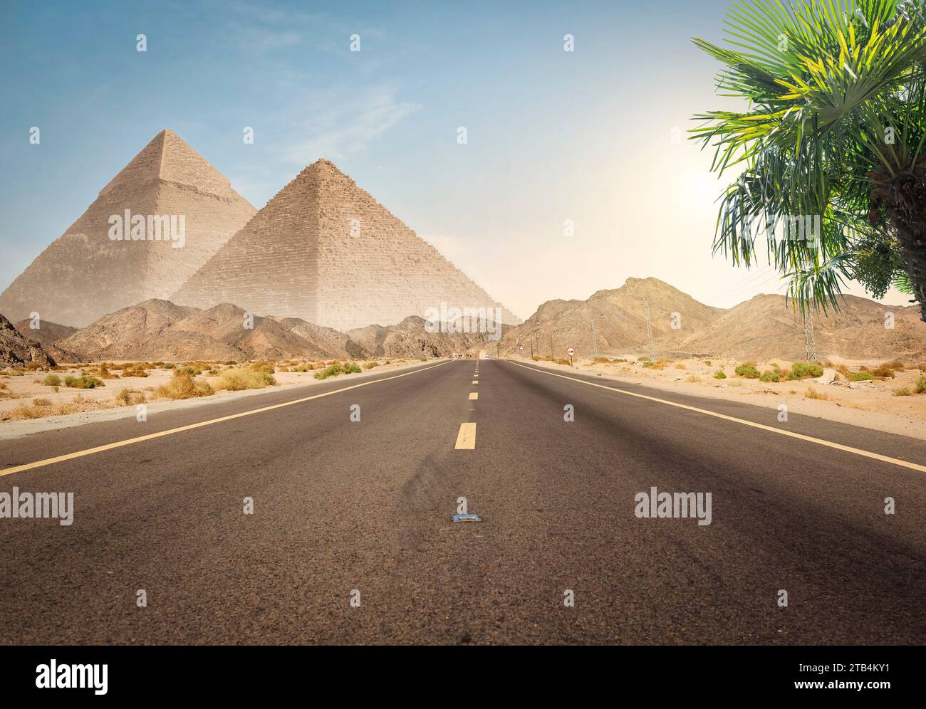 Road to great pyramids Stock Photo - Alamy
