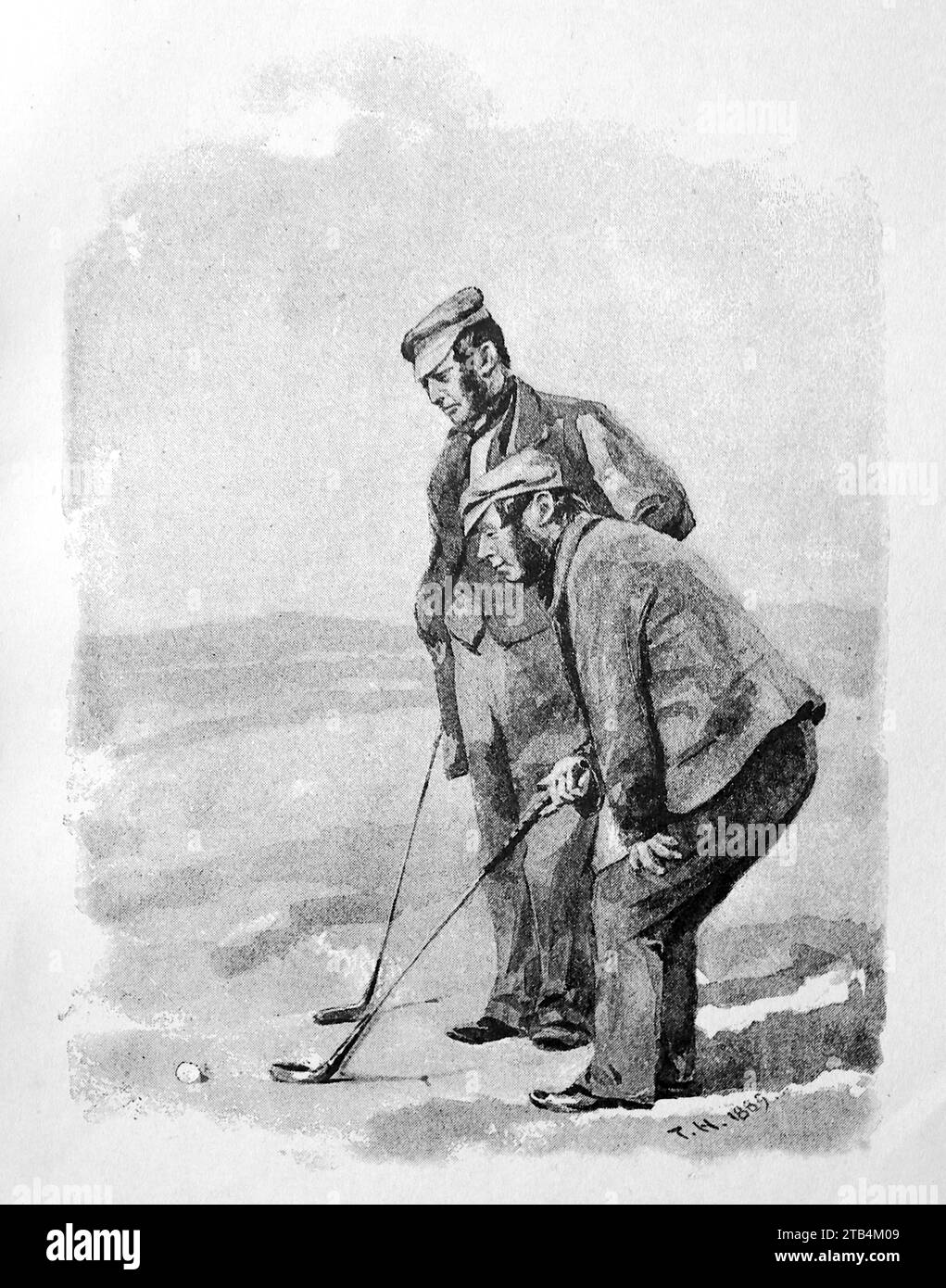 Allan Robertson and Tom Morris, by T. Hodge c1889. From an illustration ...