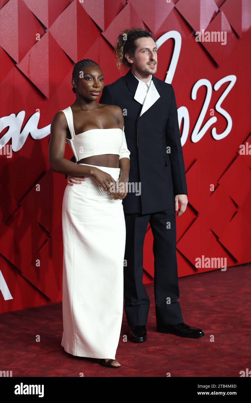 London, UK. December 4th, 2023. Michaela Coel and Adam Shapiro arriving ...