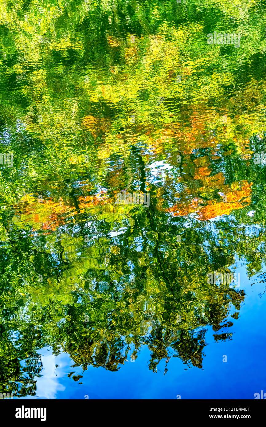 Colorful Wide Orange Green Blue Water Reflection Abstract Furuichi ...