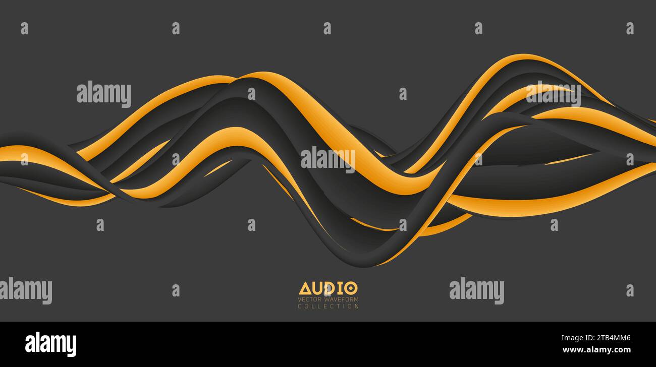 Sound wave visualiztion. 3D solid waveform. Voice sample pattern Stock ...