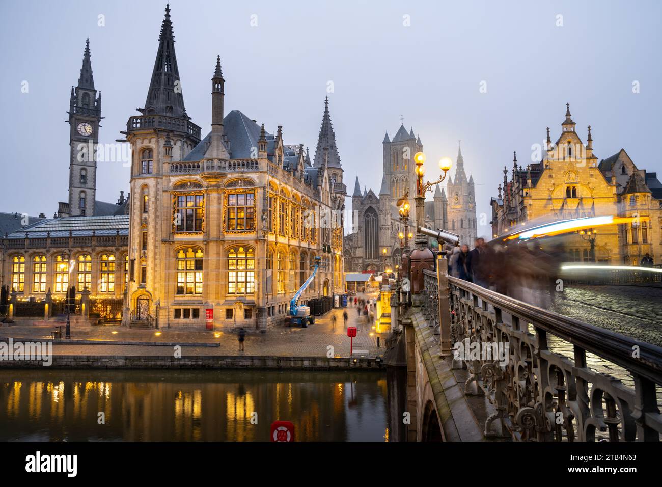 Winter walk in the old town of Ghent, Belgium Stock Photo - Alamy