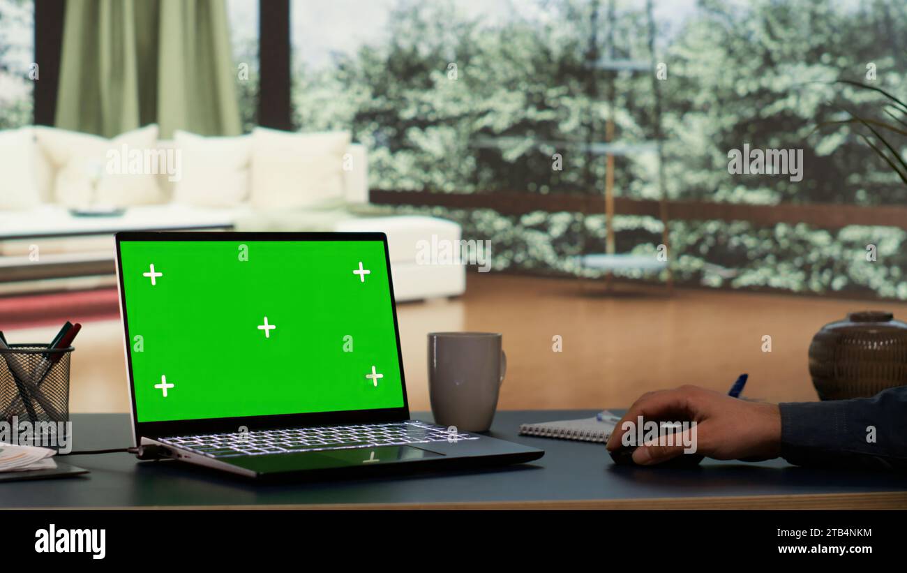 Rich entrepreneur rests at his outstanding alpine villa, viewing ...