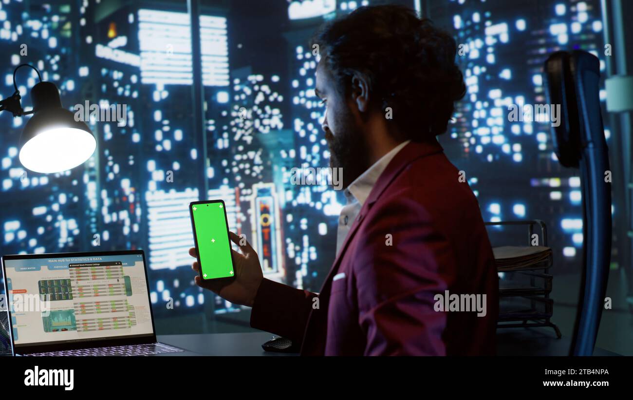 Qualified consultant operates on famous global company while looking at ...