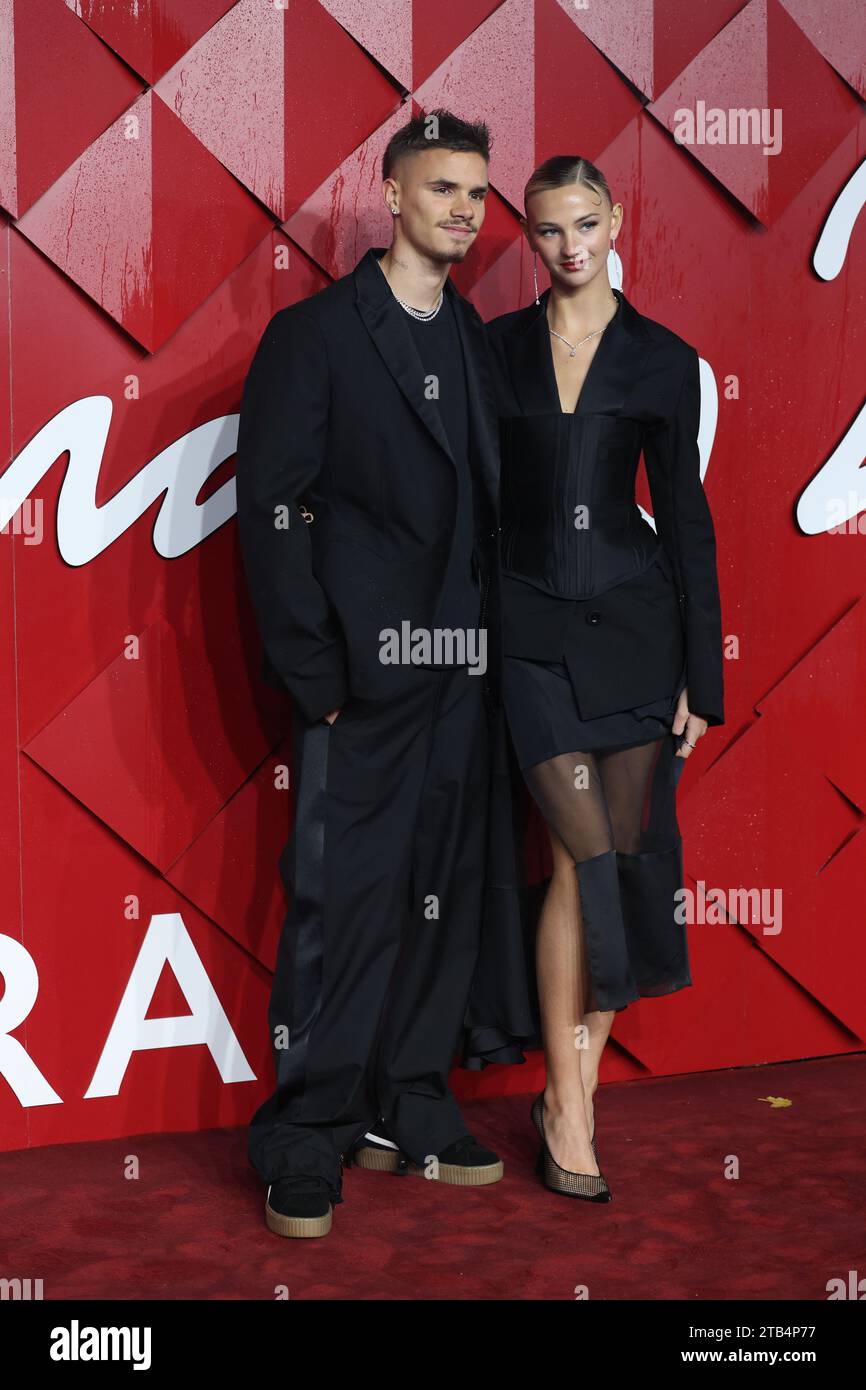 London, UK. December 4th, 2023. Romeo Beckham (L) and Mia Regan ...